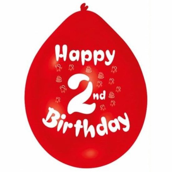 Age 2 Multicolor Birthday Balloons 10 Per Pack – The Party Factory